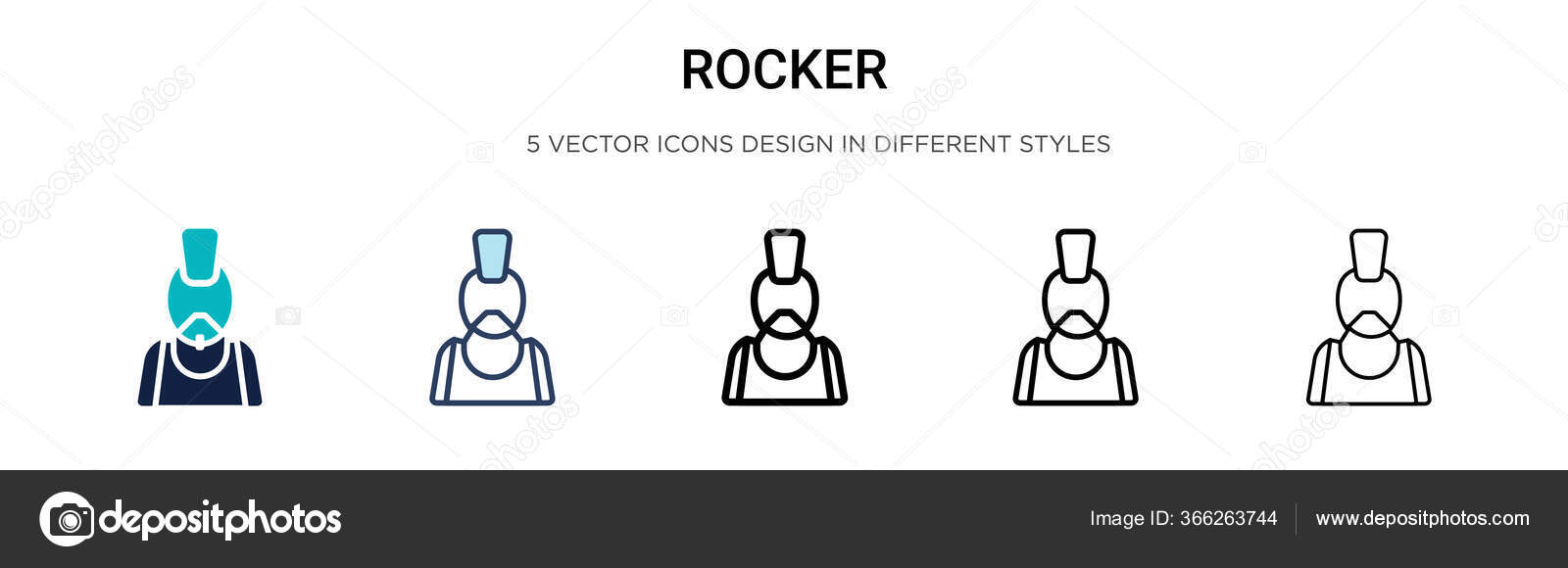 Rocker Icon Filled Thin Line Outline Stroke Style Vector Illustration ...