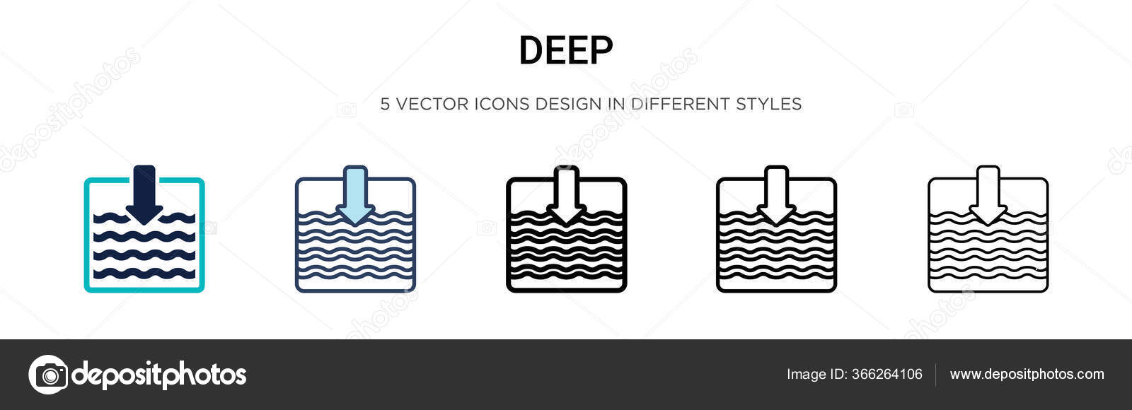 Deep Icon Filled Thin Line Outline Stroke Style Vector Illustration ...