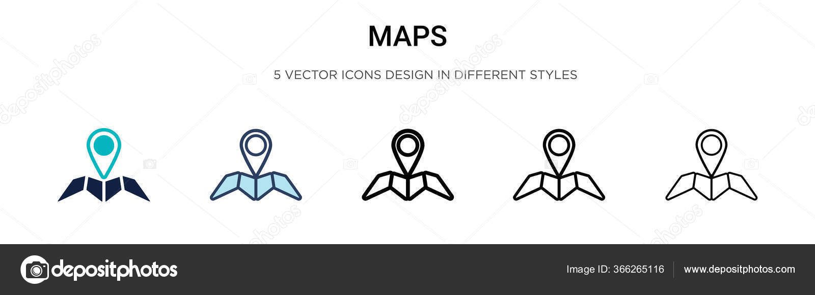 Maps Icon Filled Thin Line Outline Stroke Style Vector Illustration Stock Vector by ©Digital ...
