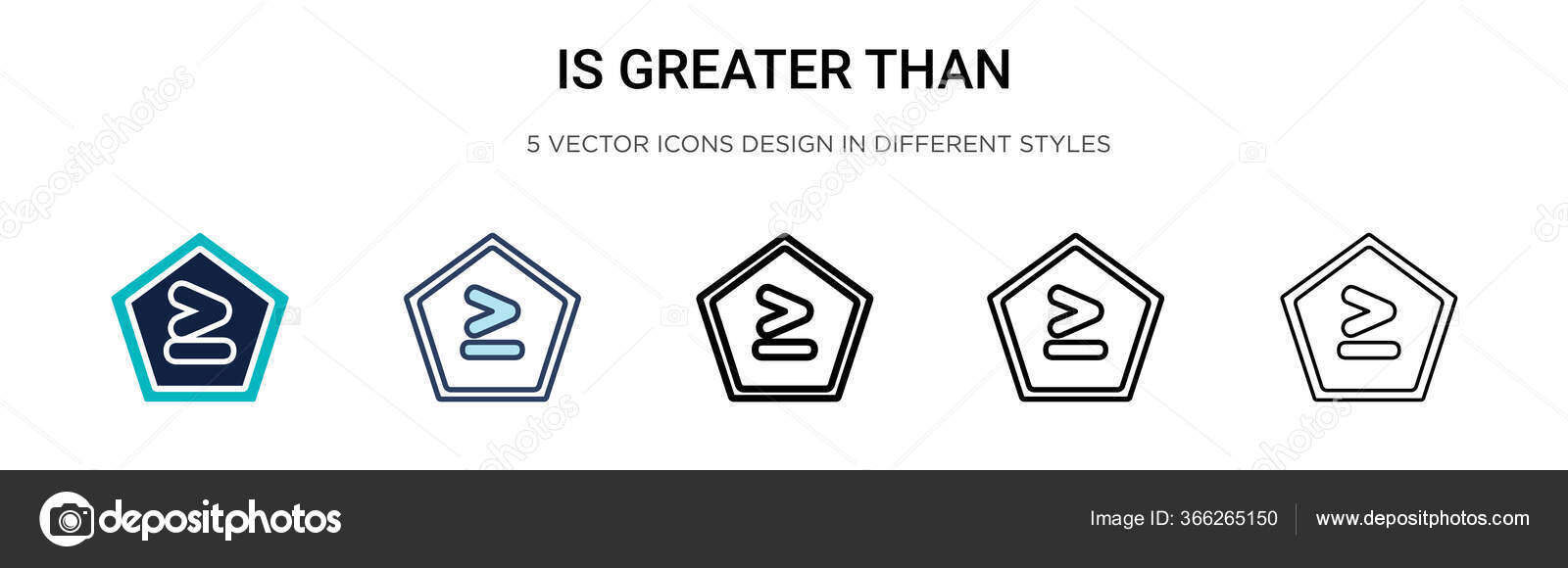 Greater Icon Filled Thin Line Outline Stroke Style Vector Illustration ...