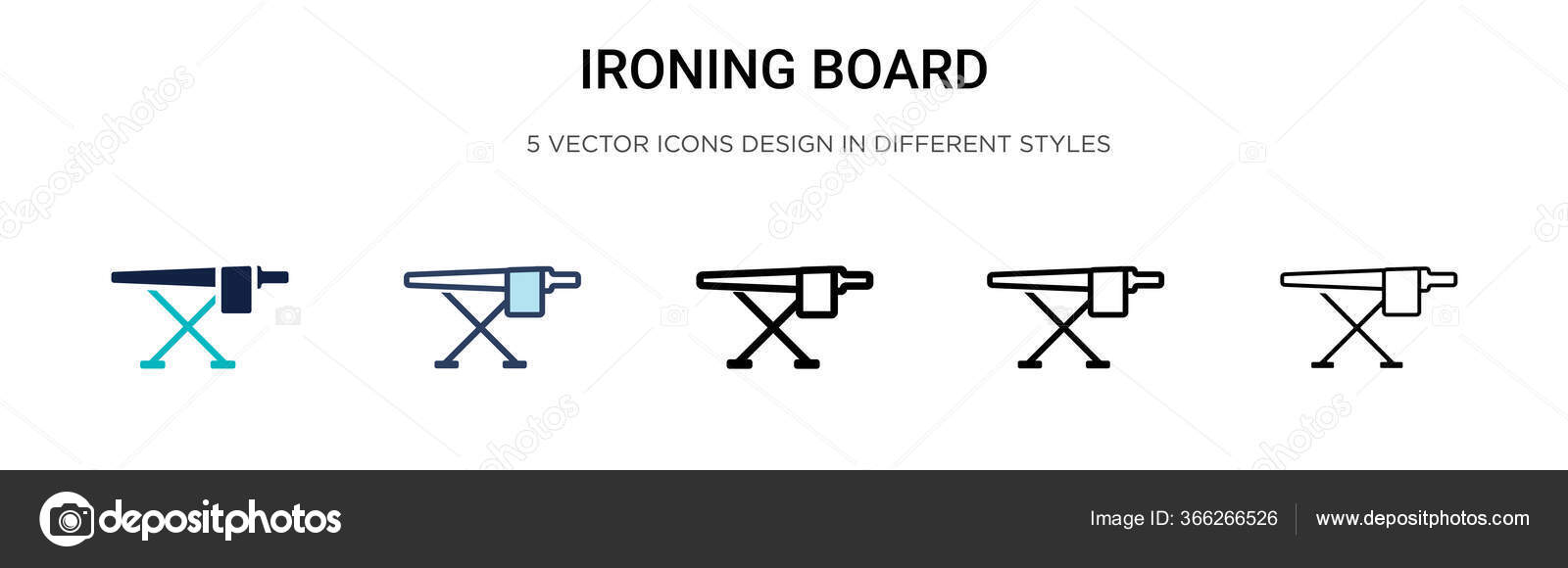 Ironing Board Icon Filled Thin Line Outline Stroke Style Vector Stock ...