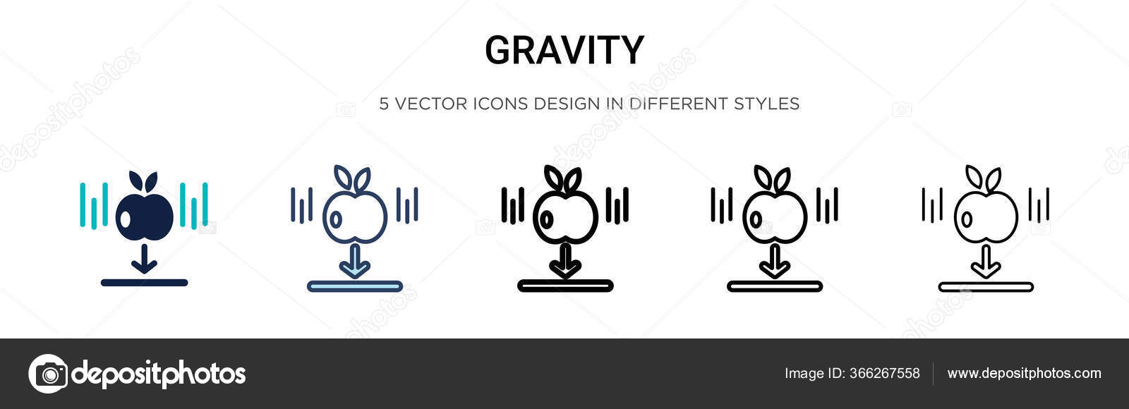 Gravity Icon Filled Thin Line Outline Stroke Style Vector Illustration ...