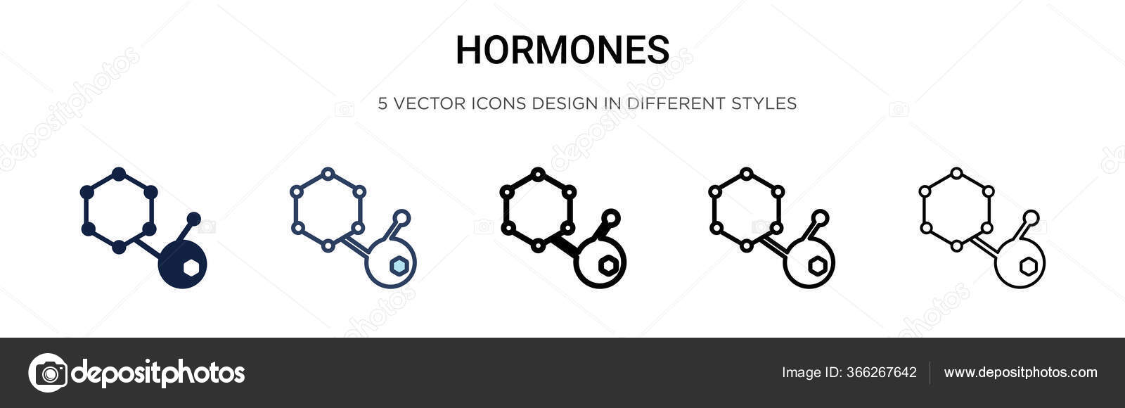 Hormones Icon Filled Thin Line Outline Stroke Style Vector Illustration ...