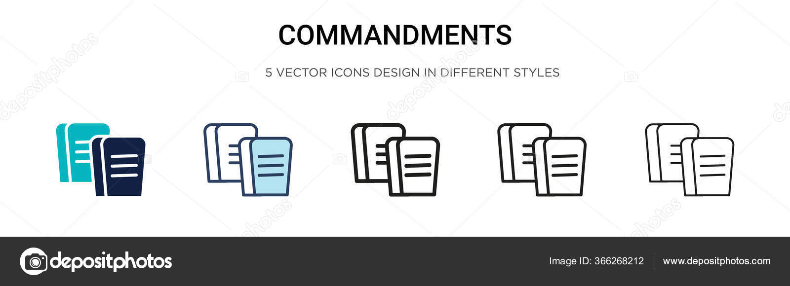 Commandments Icon Filled Thin Line Outline Stroke Style Vector ... Commandments Icon Filled Thin Line Outline Stroke Style Vector ...