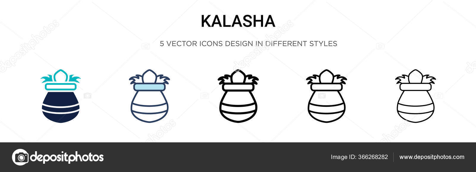 Kalasha Icon Filled Thin Line Outline Stroke Style Vector Illustration ...