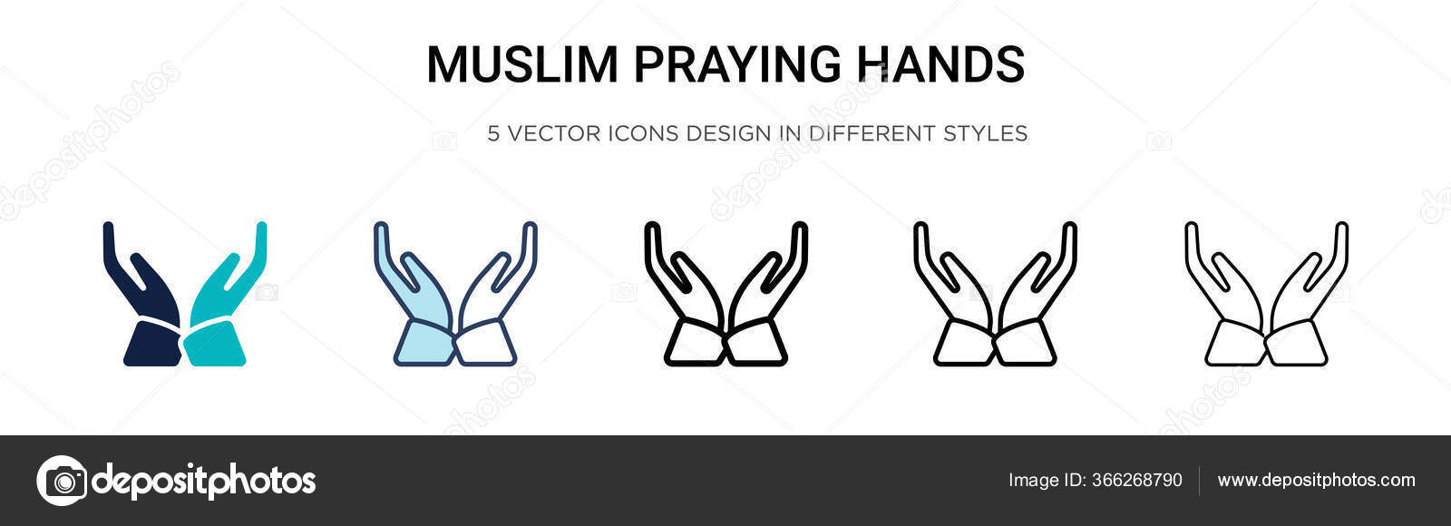Muslim Prayer Hands Vector