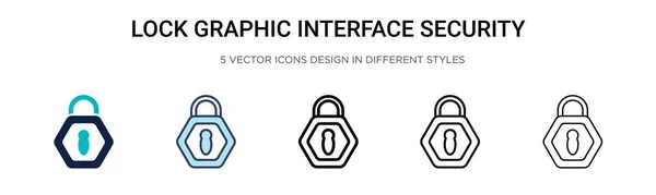 Data Window Lock Symbol Key Icon Filled Thin Line Outline Stock Vector ...