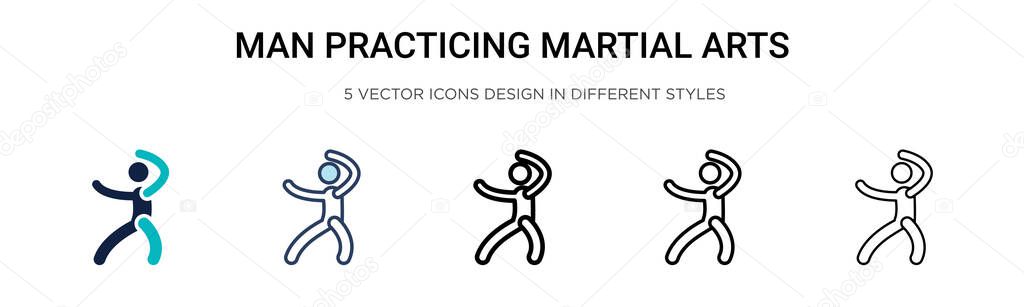 Homem praticando ícone de artes marciais Vector Art Stock Images ...