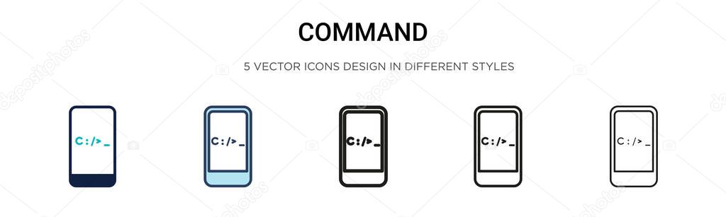 Icono de comando en l nea llena, delgada, contorno y estilo de trazo ...
