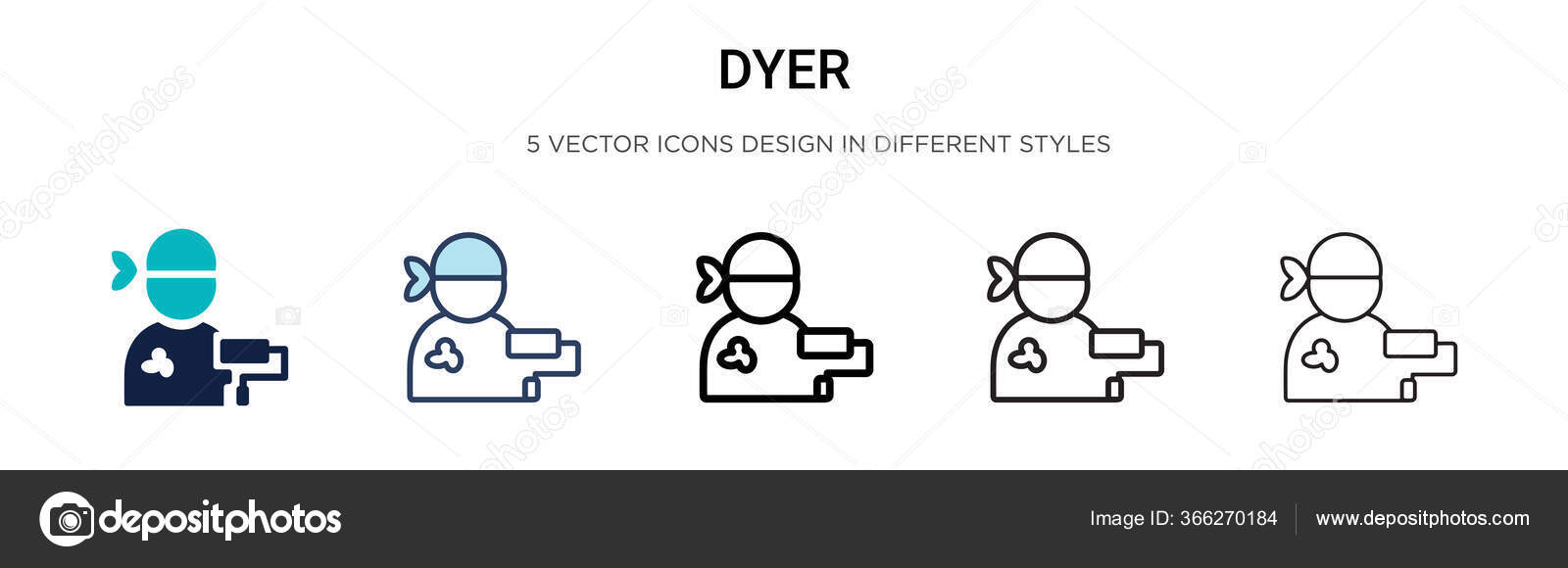 Dyer Icon Filled Thin Line Outline Stroke Style Vector Illustration ...