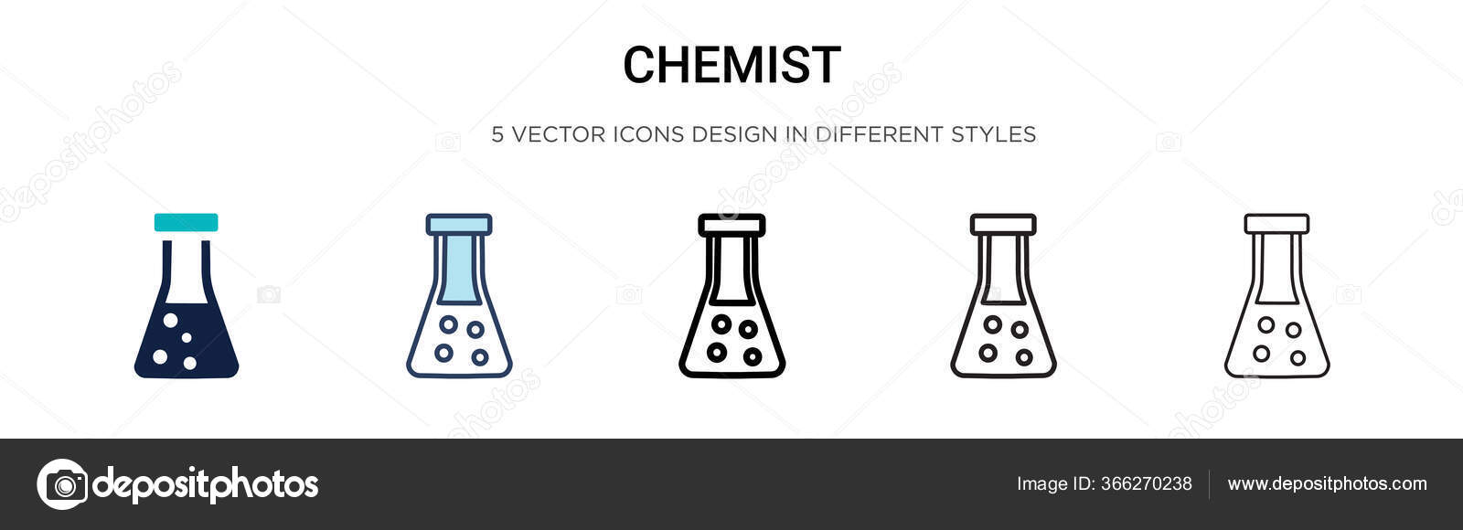 Chemist Icon Filled Thin Line Outline Stroke Style Vector Illustration ...