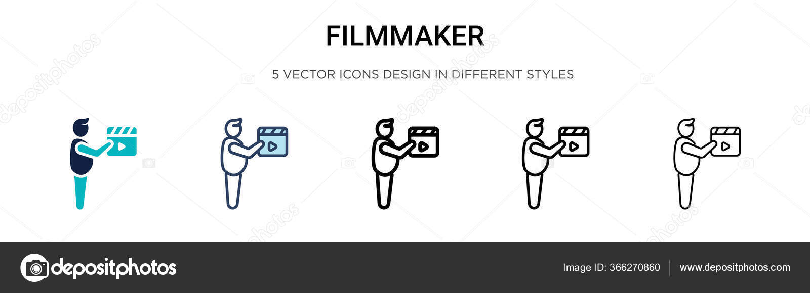Filmmaker Icon Filled Thin Line Outline Stroke Style Vector ...