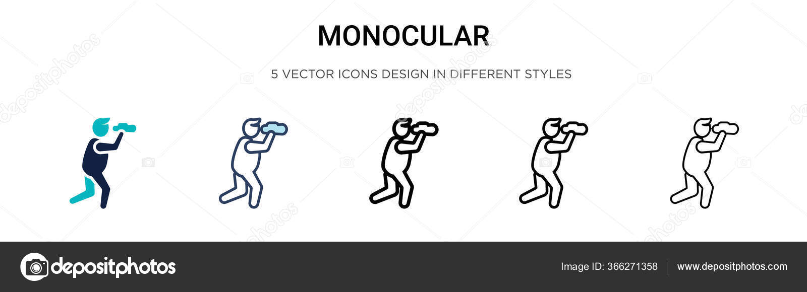 Monocular Icon Filled Thin Line Outline Stroke Style Vector ... Monocular Icon Filled Thin Line Outline Stroke Style Vector ...