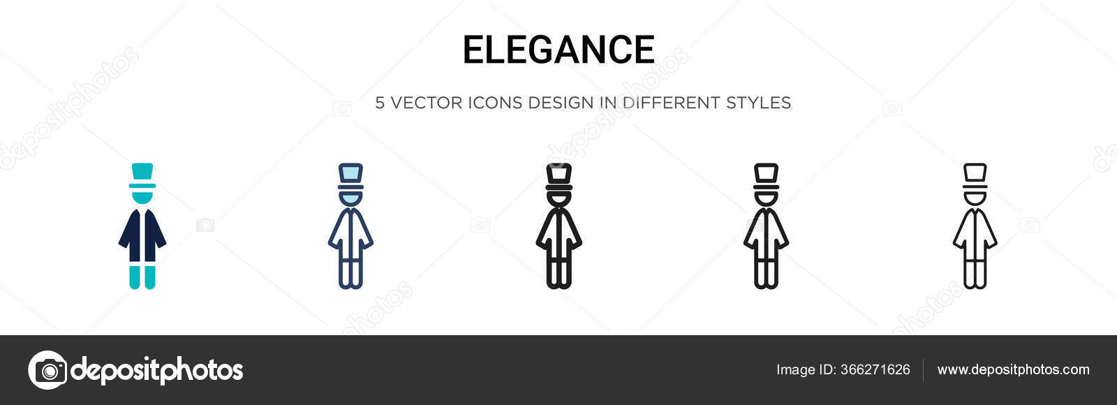 Elegance Icon Filled Thin Line Outline Stroke Style Vector Illustration ...