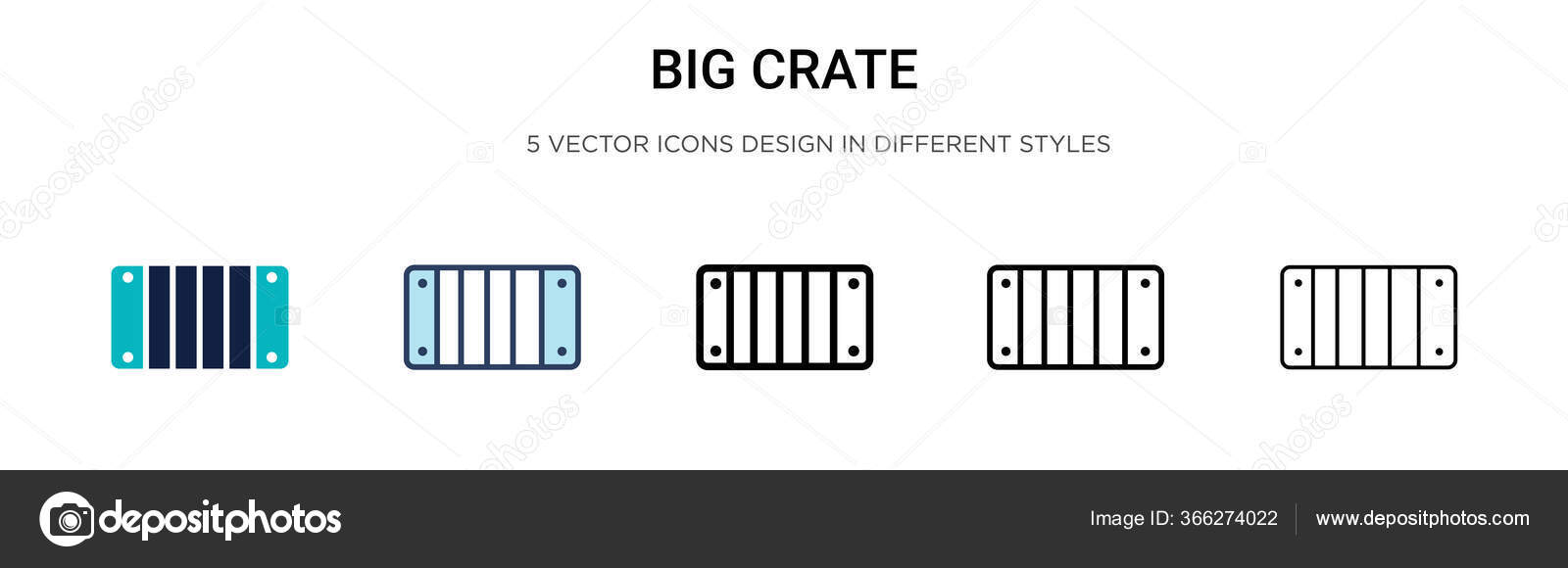 Big Crate Icon Filled Thin Line Outline Stroke Style Vector Stock ...