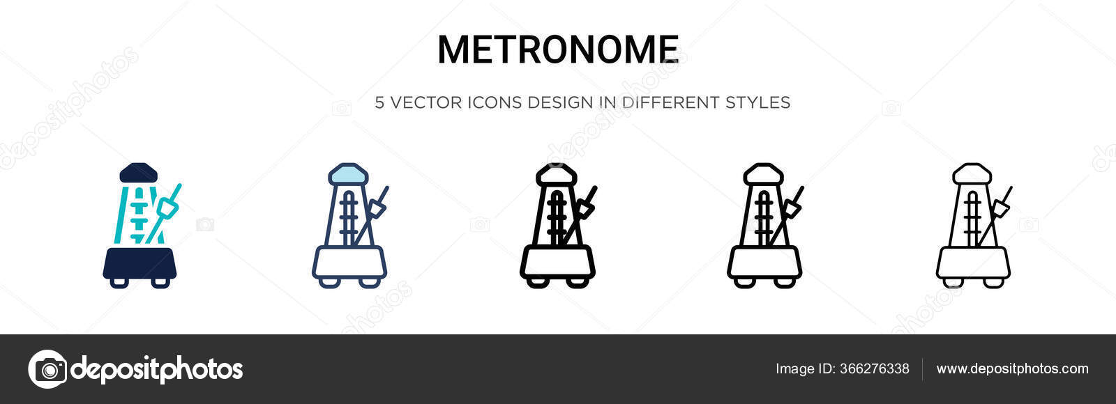 Metronome Icon Filled Thin Line Outline Stroke Style Vector Illustration Stock Vector Image by ...