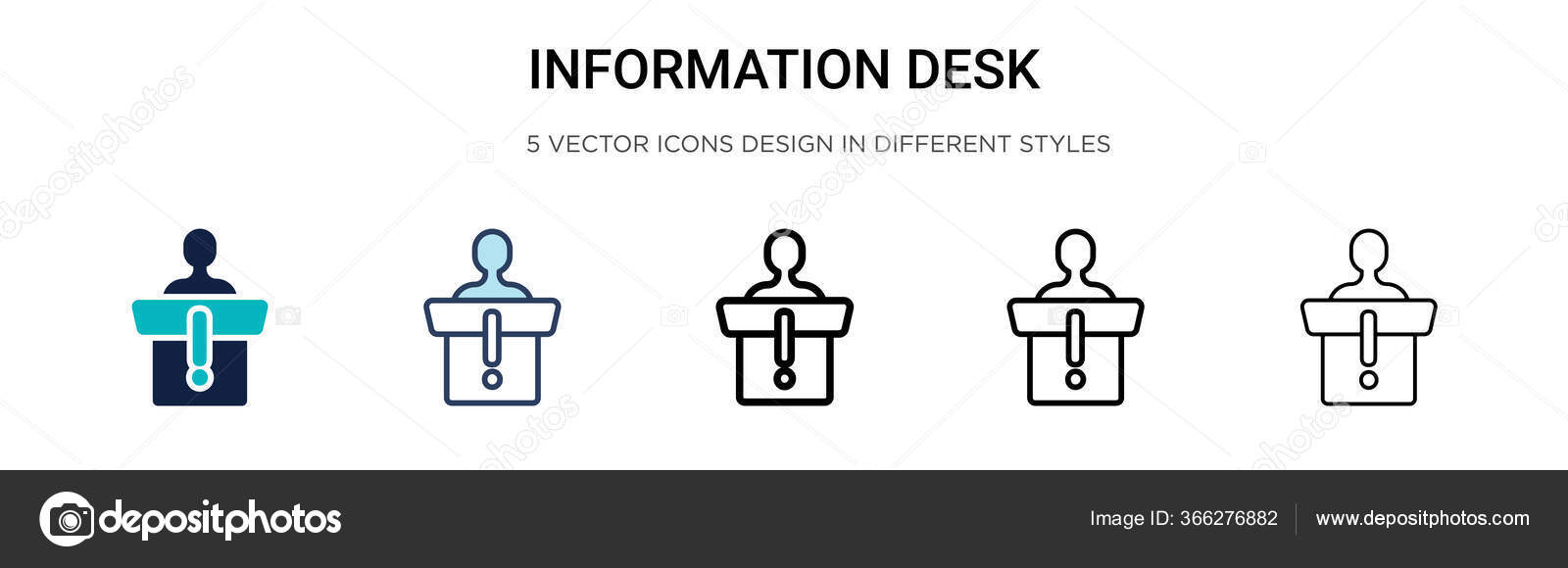 Information Desk Icon Filled Thin Line Outline Stroke Style Vector Stock Vector Image by ...
