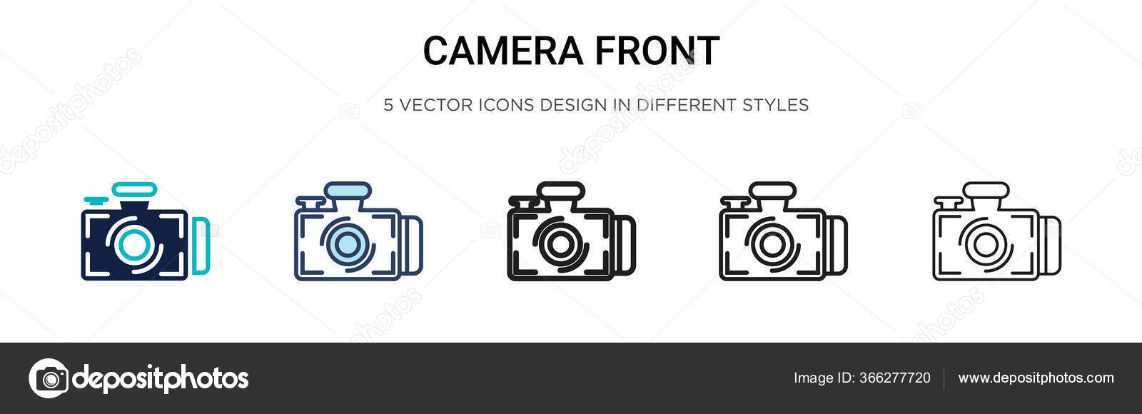 Camera Front Icon Filled Thin Line Outline Stroke Style Vector Stock ...