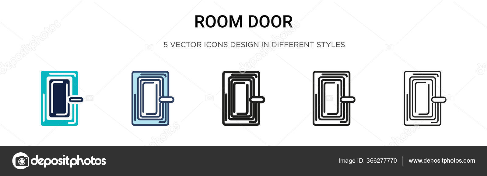 Room Door Icon Filled Thin Line Outline Stroke Style Vector Stock ...