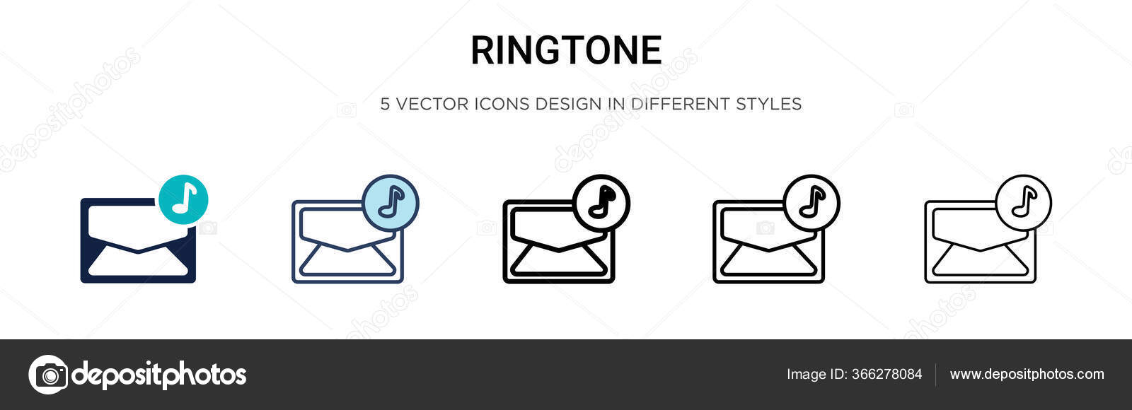 Ringtone Icon Filled Thin Line Outline Stroke Style Vector Illustration ...