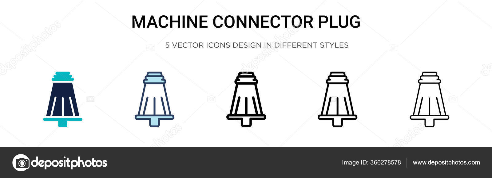 Machine Connector Plug Icon Filled Thin Line Outline Stroke Style Stock ...