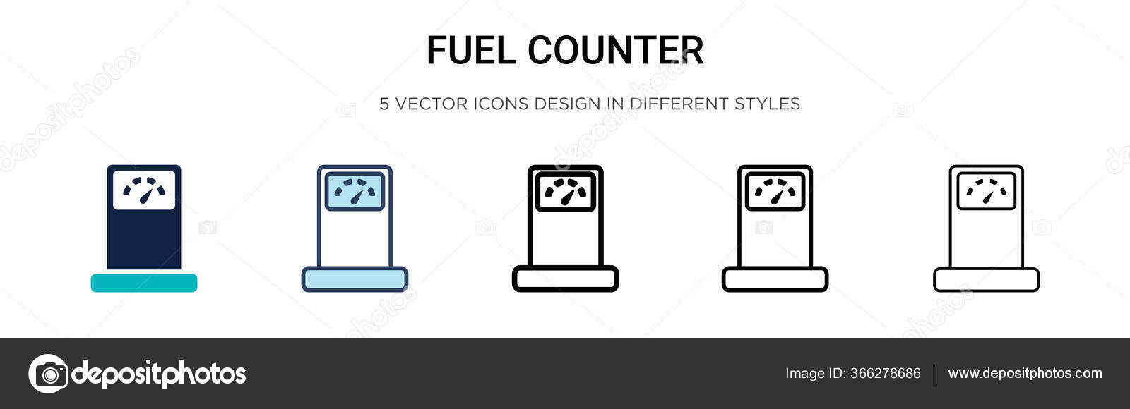 Fuel Counter Icon Filled Thin Line Outline Stroke Style Vector Stock ...