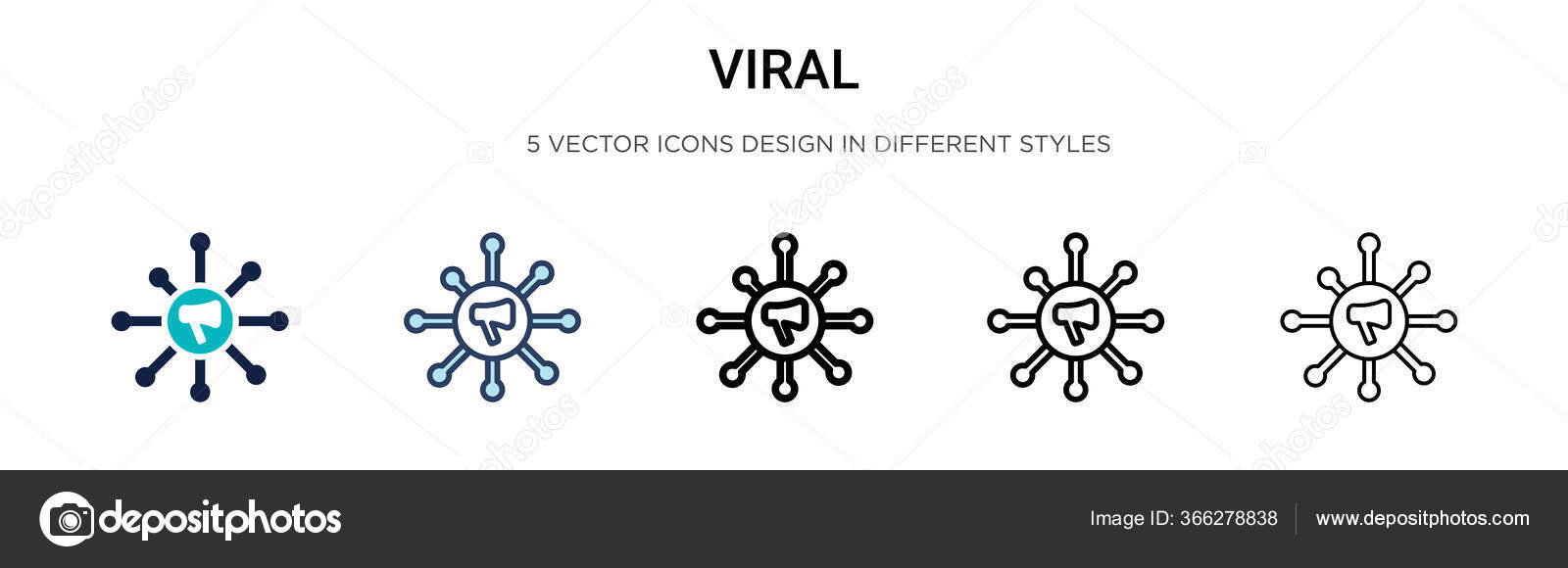 Viral Icon Filled Thin Line Outline Stroke Style Vector Illustration Stock Vector Image by ...