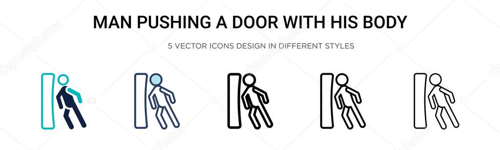 Man pushing a door with his body icon Vector Art Stock Images ...