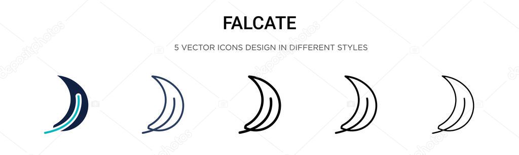 Icono de Falcate en línea llena, delgada, contorno y estilo de trazo ...