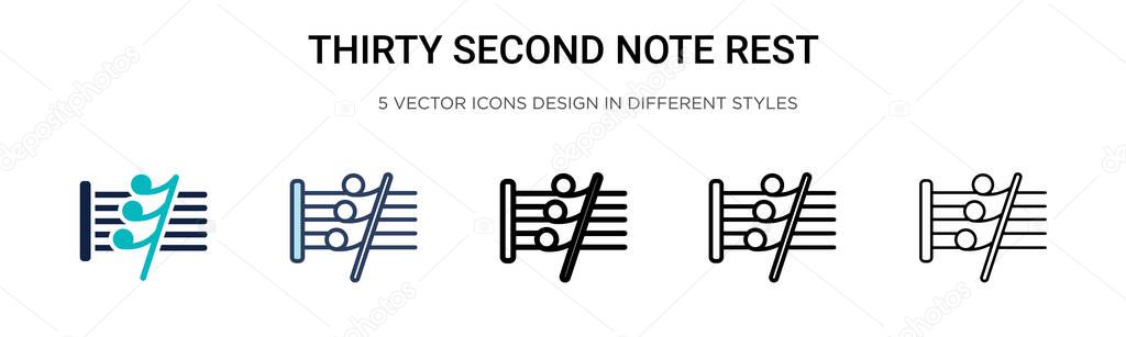 Trinta segunda nota descanso Vector Art Stock Images | Depositphotos