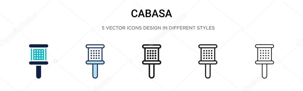 Icono Cabasa en línea llena, delgada, contorno y estilo de trazo. Ilustración vectorial de dos ...