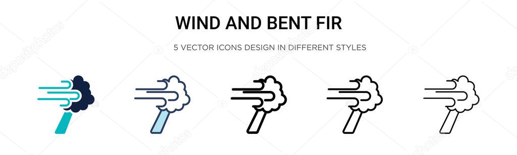 Bent tree wind Vector Art Stock Images | Depositphotos
