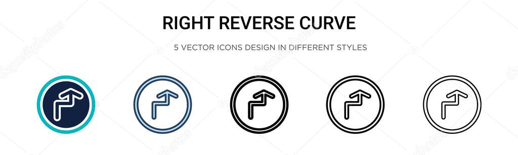 Left reverse curve road sign Vector Art Stock Images | Depositphotos