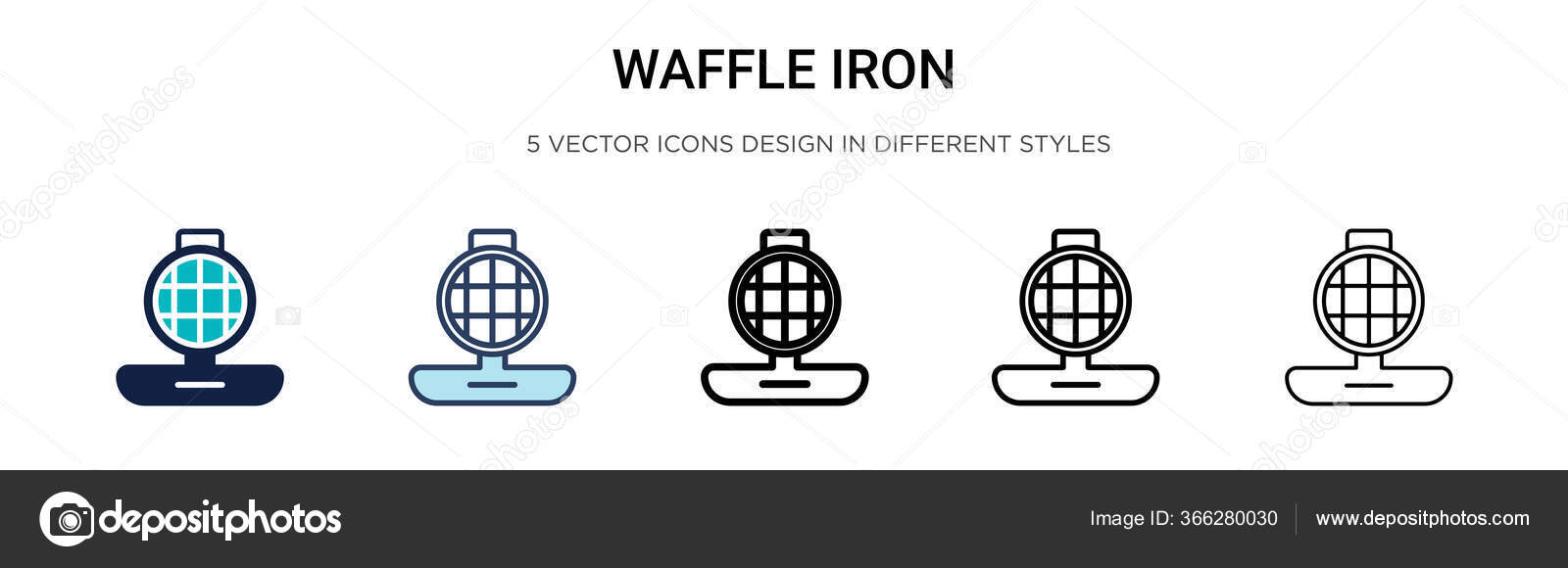 Waffle Iron Icon Filled Thin Line Outline Stroke Style Vector Stock ...