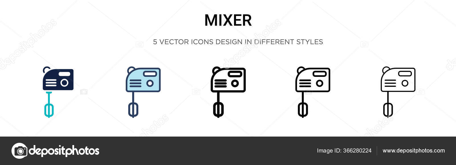 Mixer Icon Filled Thin Line Outline Stroke Style Vector Illustration ...