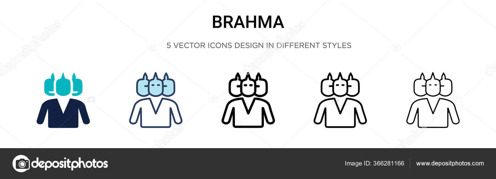 Brahma Icon Filled Thin Line Outline Stroke Style Vector Illustration Stock Vector by ©Digital ...