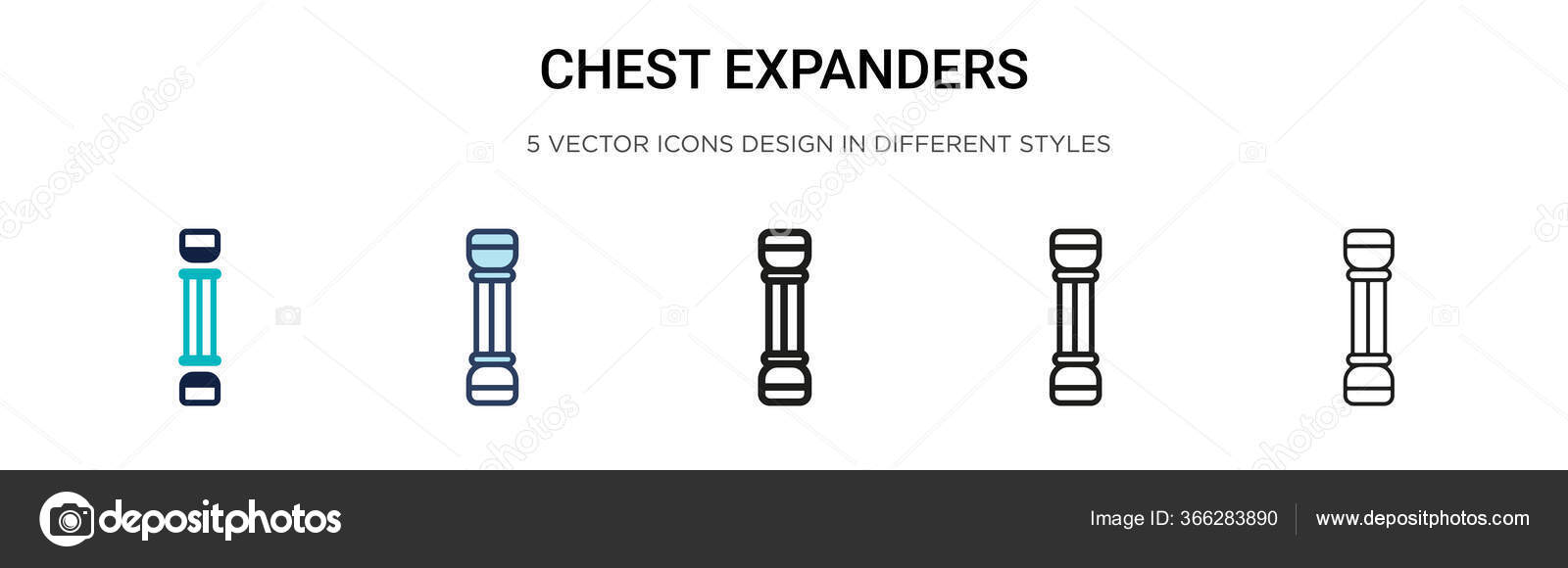 Chest Expanders Icon Filled Thin Line Outline Stroke Style Vector Stock ...
