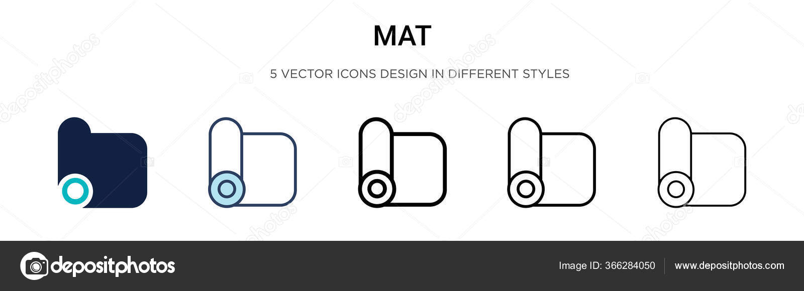 Mat Icon Filled Thin Line Outline Stroke Style Vector Illustration ...