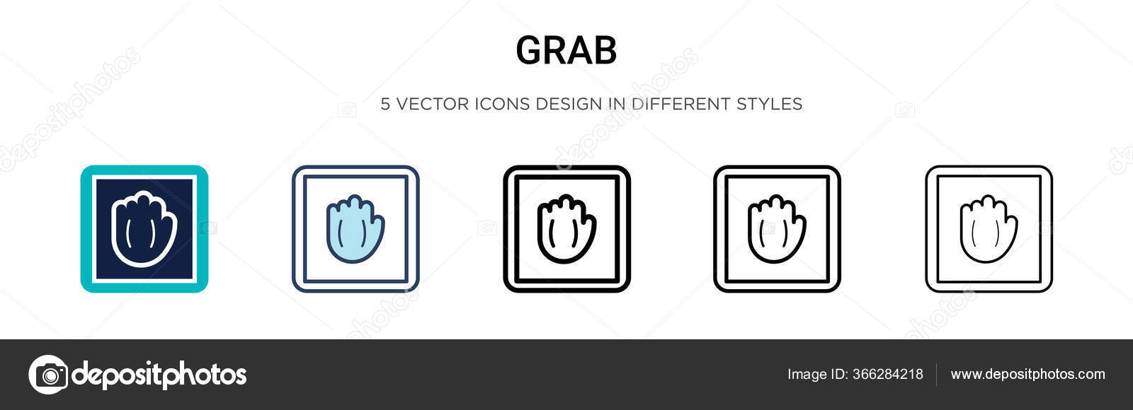Grab Icon Filled Thin Line Outline Stroke Style Vector Illustration ...