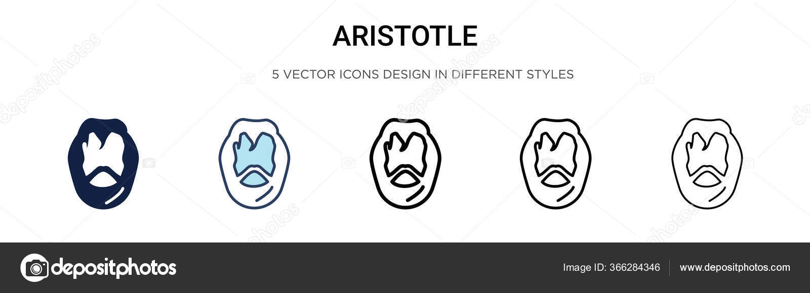 Aristotle Icon Filled Thin Line Outline Stroke Style Vector ...