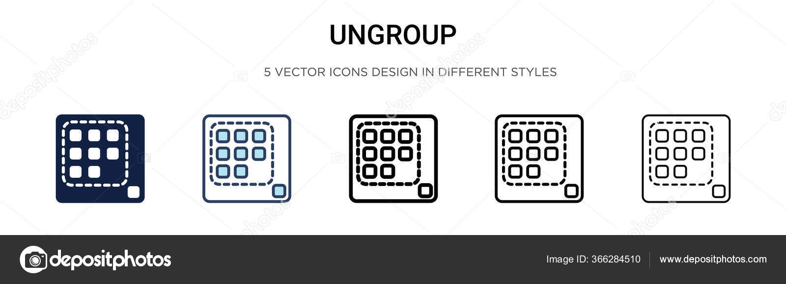Ungroup Icon Filled Thin Line Outline Stroke Style Vector Illustration ...