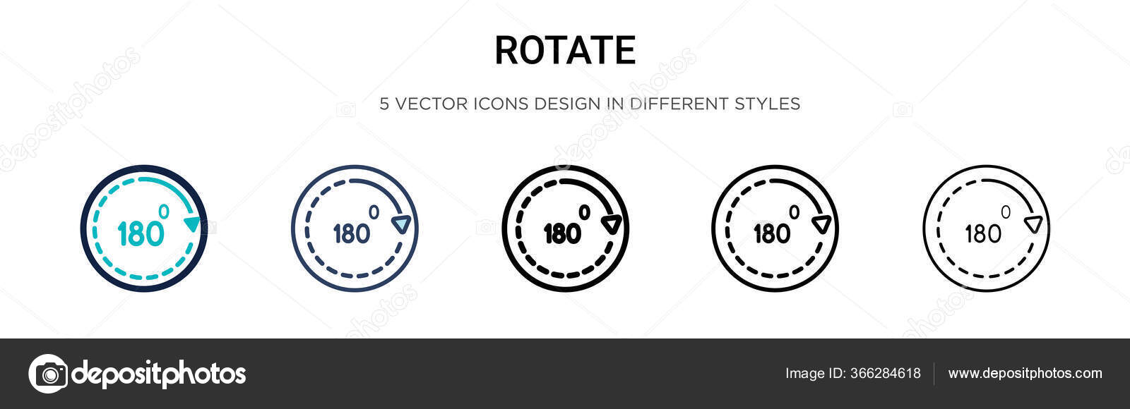 Rotate Icon Filled Thin Line Outline Stroke Style Vector Illustration ...