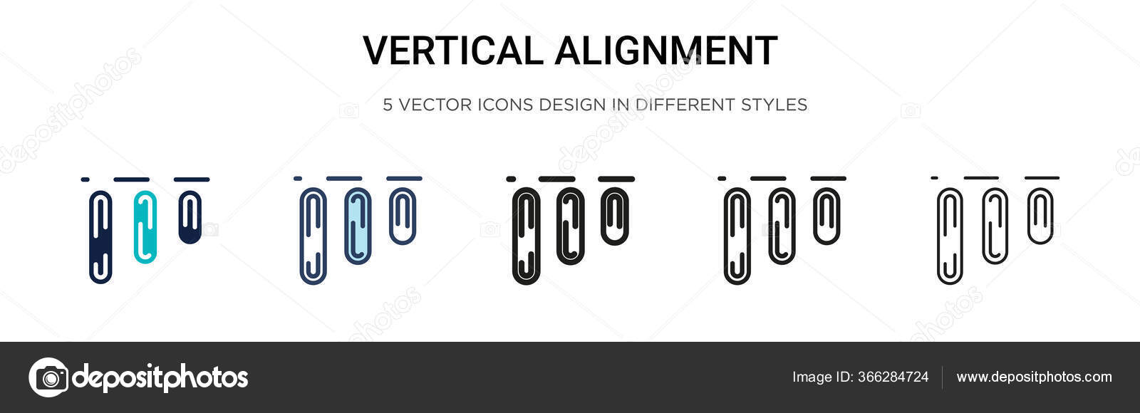 Vertical Alignment Icon Filled Thin Line Outline Stroke Style Vector Stock Vector by ©Digital ...