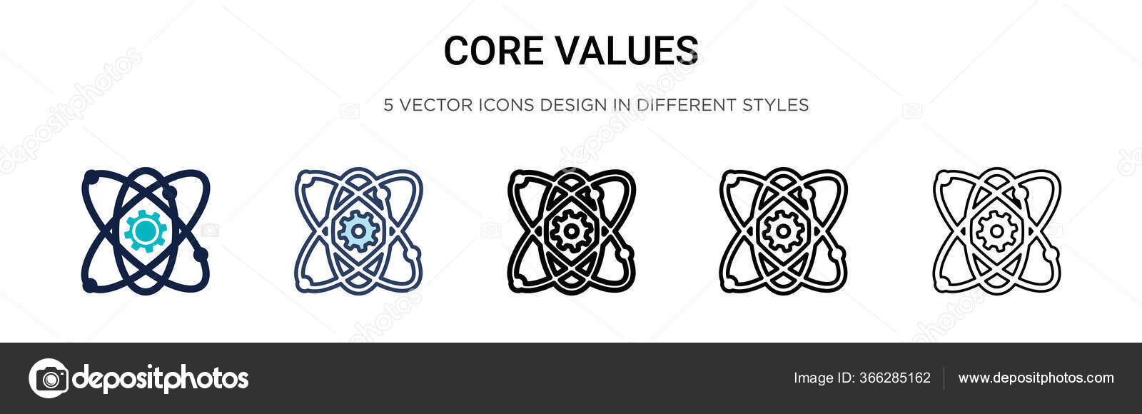 Core Values Icon Filled Thin Line Outline Stroke Style Vector Stock Vector Image by ©Digital ...