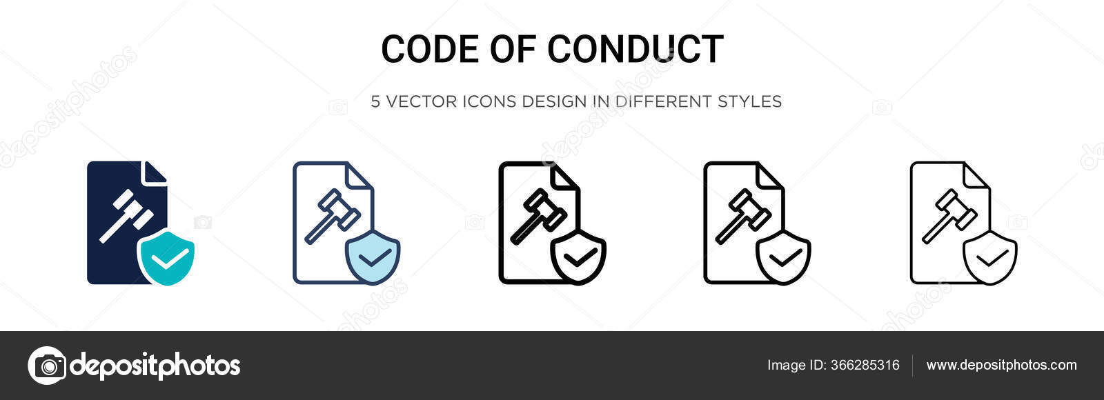 Code Conduct Icon Filled Thin Line Outline Stroke Style Vector Stock ...