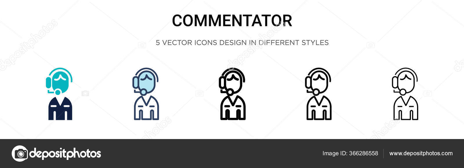 Commentator Icon Filled Thin Line Outline Stroke Style Vector ...