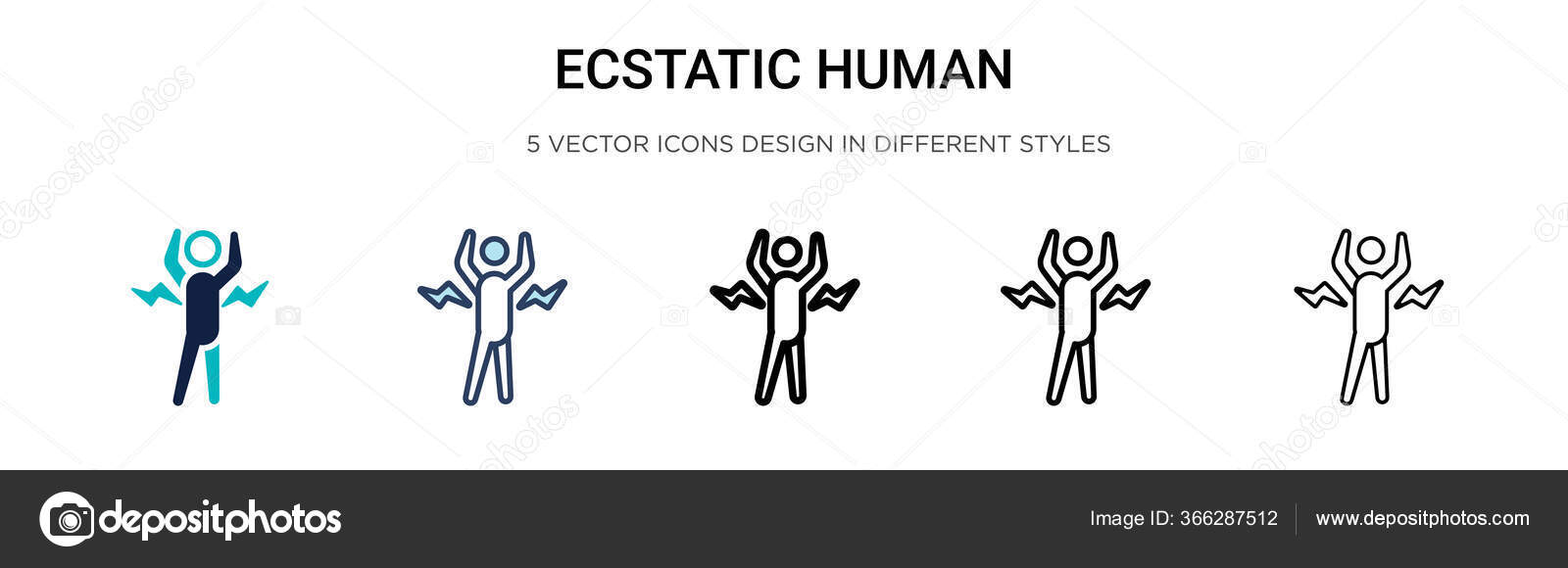 Ecstatic Human Icon Filled Thin Line Outline Stroke Style Vector Stock ...
