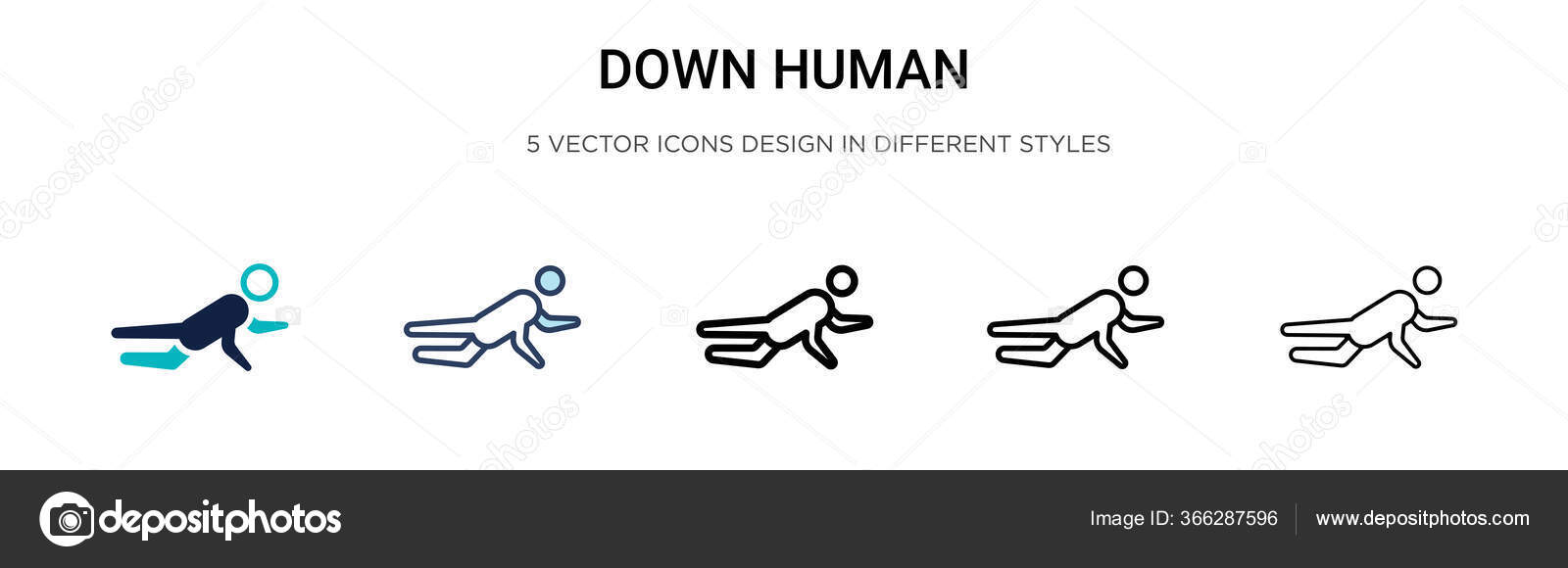 Human Icon Filled Thin Line Outline Stroke Style Vector Illustration ...