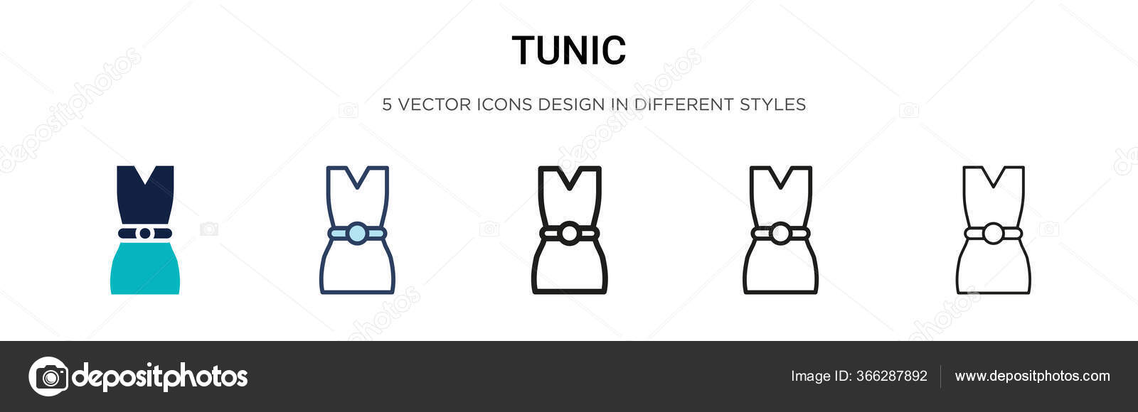 Tunic Icon Filled Thin Line Outline Stroke Style Vector Illustration ...