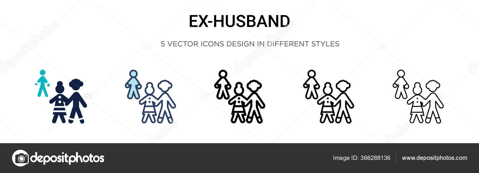 Husband Icon Filled Thin Line Outline Stroke Style Vector Illustration ...